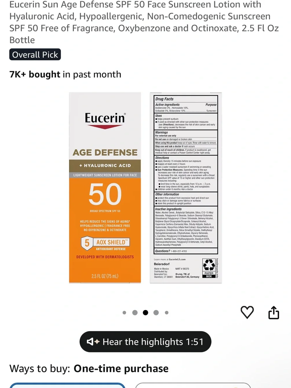 Eucerin | Skincare | Eucerin Age Defense Spf 5 Hyaluronic Acid ...